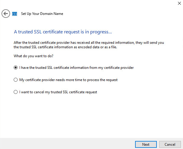 Windows Server 2016 Essentials - Installation SSL Certificate